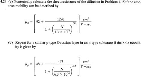Solved A Numerically Calculate The Sheet Resistance Chegg Com