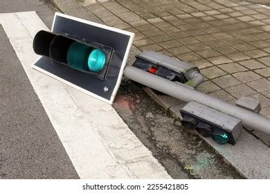 Broken Still Working Traffic Light Intersection Stock Photo 2255421805 Shutterstock