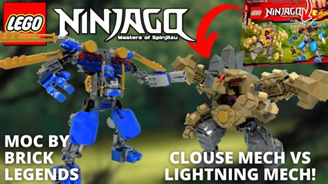 Jays Lightning Mech Vs Clouses Magic Monster Lego Ninjago Custom Tournament Set Review Youtube