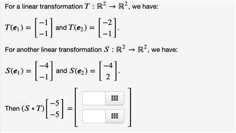 solved for a linear transformation t r2→r2 ﻿we
