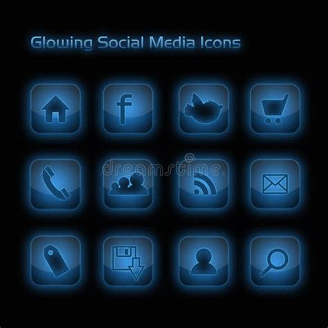 chrome glowing social media icons editorial photo illustration of website icons 18133671
