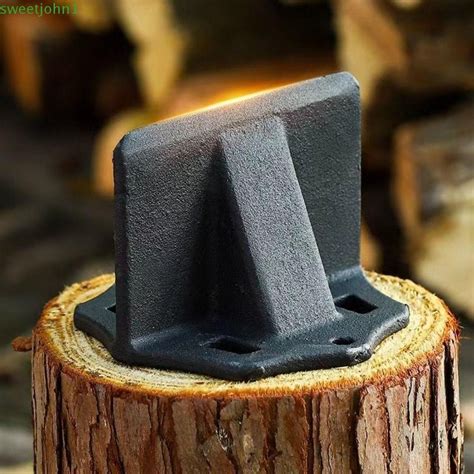 Sweetjohn Manual Wood Splitter Heavy Duty Durable Wood Splitter Wedge Portable Black Small