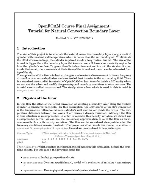 openfoam course final assignment tutorial for natural convection