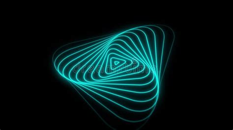 Abstract Geometric Art Dynamic Futuristic Background Modern Tunnel With Neon Glow Stock