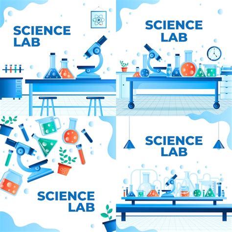 Premium Vector Science Lab Illustrations In Gradient Design Premium Vector Science Lab Illustrations In Gradient Design