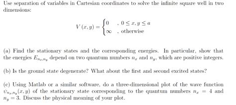 Solved Use Separation Of Variables In Cartesian Coordinates