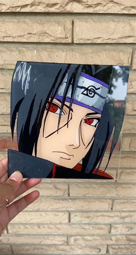 Itachi Uchiha Glass Painting Painting Anime Art Anime