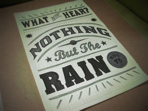 BSG What Do You Hear Poster That Says Nothing But The Rain