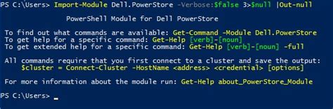 ‎powershell Module For Powerstore Import Message Dell Technologies