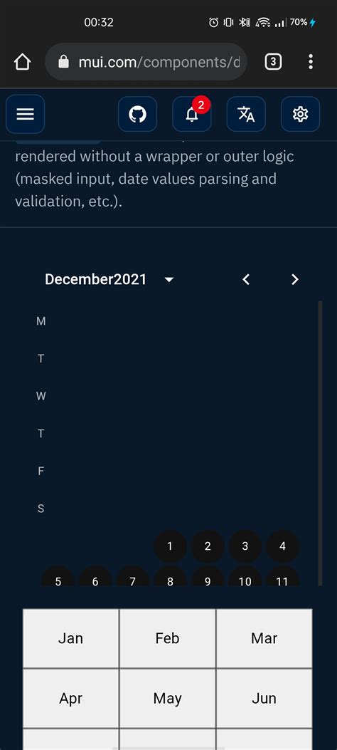 DatePicker Month View Styles Issue Mui Material Ui GitHub