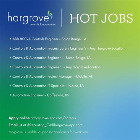 Hargrove Controls And Automation On Linkedin Engineering Automation Hiring Systemintegrators