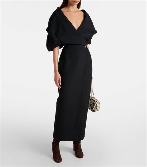 Truman Puff Sleeve Maxi Dress In Black Khaite Mytheresa