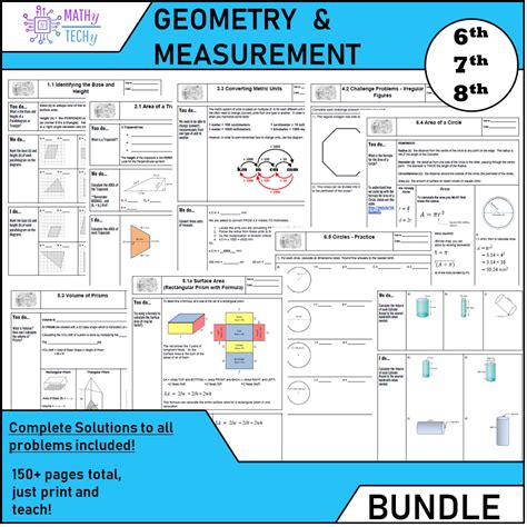Geometry And Measurement Grade 6 7 8 Unit Bundle Made By Teachers