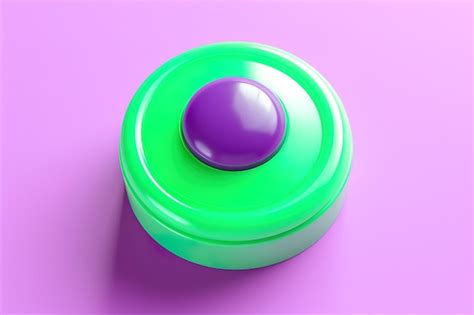large green push button photographed on a white background premium ai