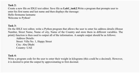 Solved Task 1 For Each Of The Following Questions Type In