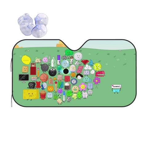 Battle For Dream Island Bfdi Car Windshield Sun Shade Auto Front Window