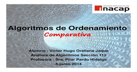 Comparativa Entre Algoritmos De Ordenamiento [download Pdf]