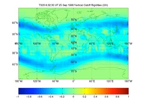 Storm Quiet Geomagnetic Cutoff Rigidity Gv Computed Using The T05