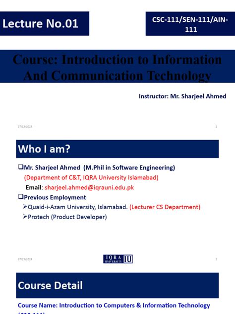 Lecture 1 Ict Pdf Inputoutput Computer Data Storage