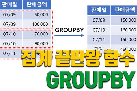 groupby 함수 집계 정렬 필터링 엑셀웍스