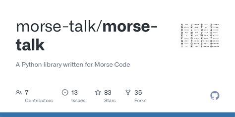 GitHub Morse Talk Morse Talk A Python Library Written For Morse Code