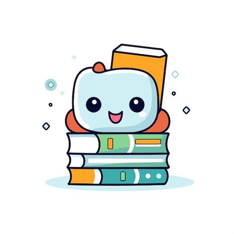 Premium Vector Cute Book And Stack Of Books Vector Flat Cartoon