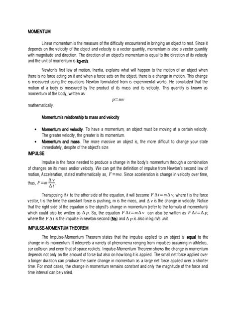 Momentum Download Free Pdf Momentum Collision