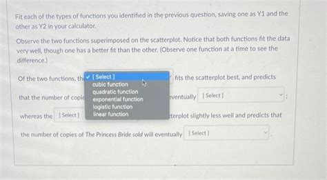 Fit Each Of The Types Of Functions You Identified In Chegg Com
