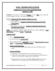 AF302 Assignment 2 Individual Pdf AF302 INFORMATION SYSTEMS Assignment 2 Face To Face