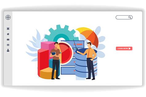 A Man Is Understanding The Database Website Page Database Services Modern Flat Design Concept