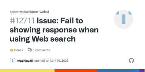 issue fail to showing response when using web search · open webui open