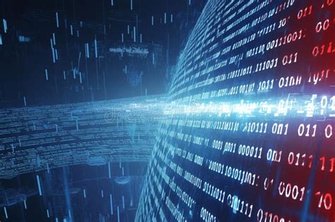 Digital Binary Data Encryption Depicted Amidst Computer Virus Concept Stock Illustration