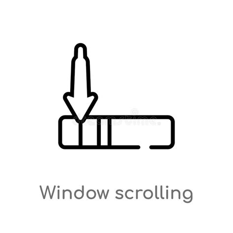 Outline Window Vector Icon Isolated Black Simple Line Element