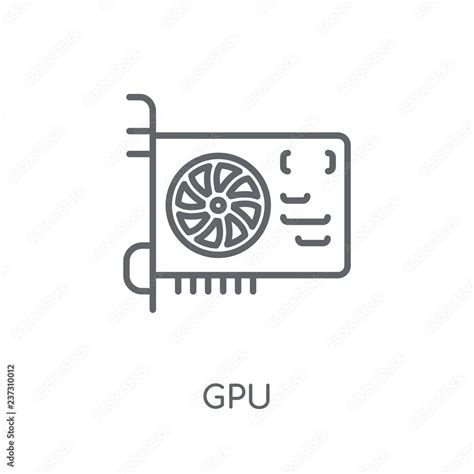 Gpu Linear Icon Modern Outline Gpu Logo Concept On White Background From Hardware Collection