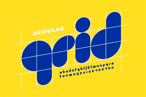 Geometric Modular Font Royalty Free Vector Image
