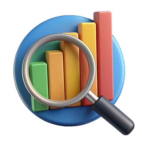 Magnifying Glass Over Bar Graph Icon 3d Render Premium Ai Generated Image
