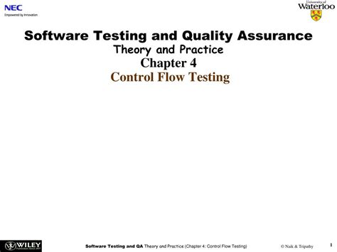 Ppt Software Testing And Quality Assurance Theory And Practice Chapter 4 Control Flow Testing