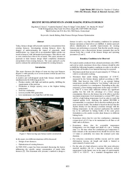 Pdf Recent Developments In Anode Baking Furnace Design