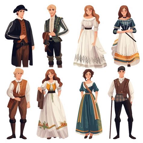 Moda Del Siglo Xix Vector Premium