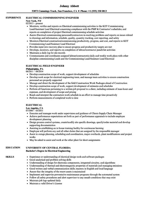 Electrical Resume Samples Velvet Jobs Electrical Resume Samples Velvet Jobs