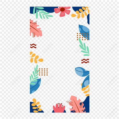 여름 일러스트 식물 잎 Instagram 이야기 테두리노랑푸른 Png 일러스트 무료 다운로드 Lovepik