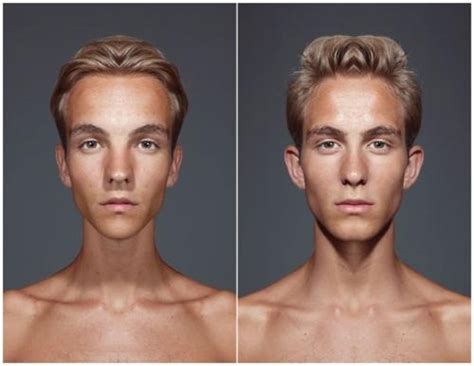 Faces Photoshopped To Show Symmetrical Right Side Face And Left Side