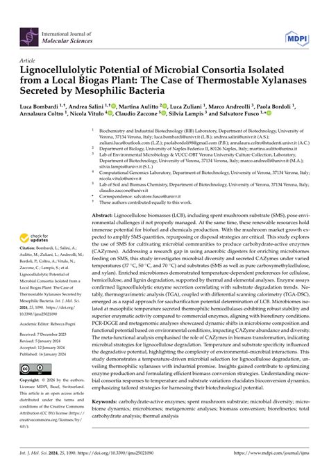 Pdf Lignocellulolytic Potential Of Microbial Consortia Isolated From A Local Biogas Plant The