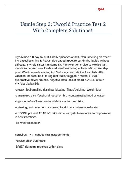 Usmle Step 3 Uworld Practice Test 2 With Complete Solutions Usmle Step 3 Stuvia Us