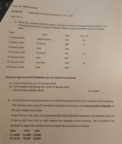 Solved There Are TWO Sections Section B 2 Questions With Chegg Com