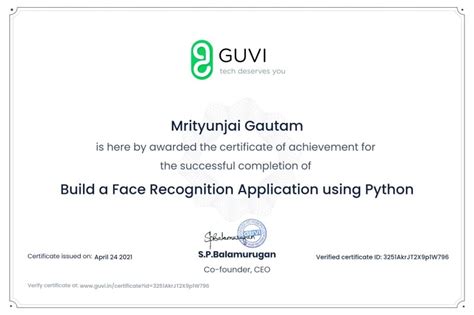 Mrityunjai Gautam On Linkedin Facerecognitionapplication Guvi
