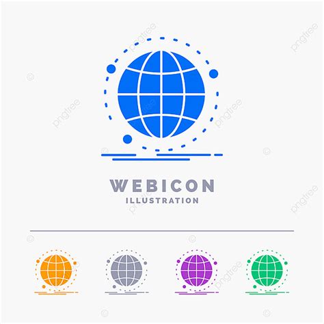 Internet Web Vector Png Images Data Global Internet Network Web 5 Color Glyph Web Icon Temp