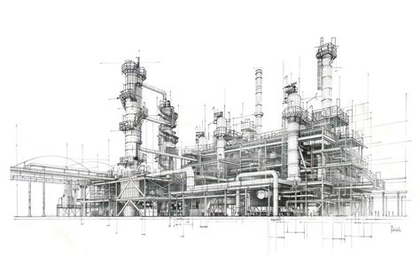 Factory Drawing Architecture Illustrated Free Photo Illustration