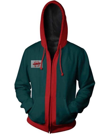 Spider Man Into The Spider Verse Miles Morales Green Hoodie Jacket