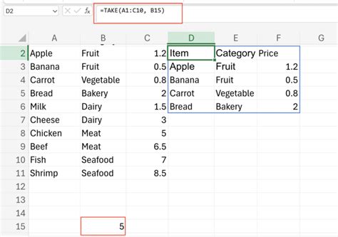 Excel TAKE Function Extract Data From Arrays Guide